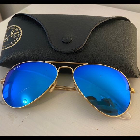 Ray-Ban | Accessories | Ray Ban Aviator Unisex Blue Mirror Lens ...